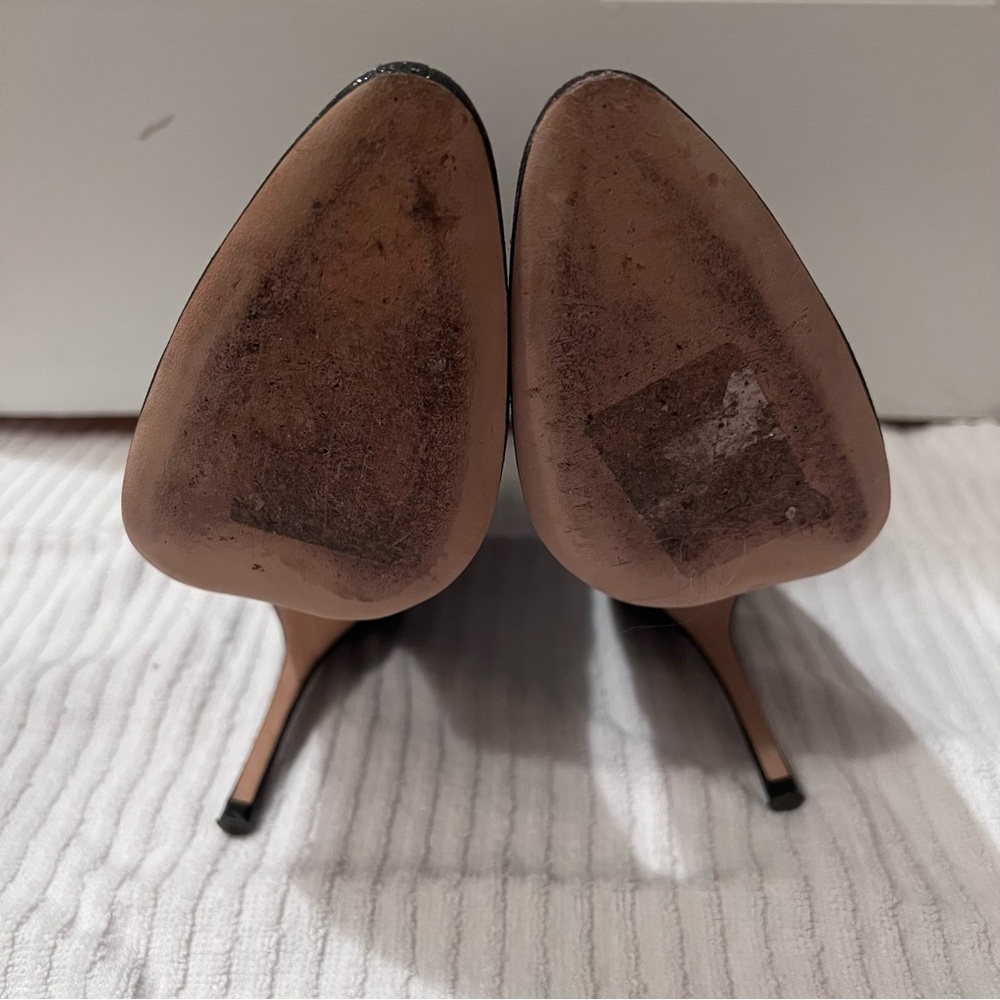 Manolo Blahnik Insopo Black Glitter Booties - Gem